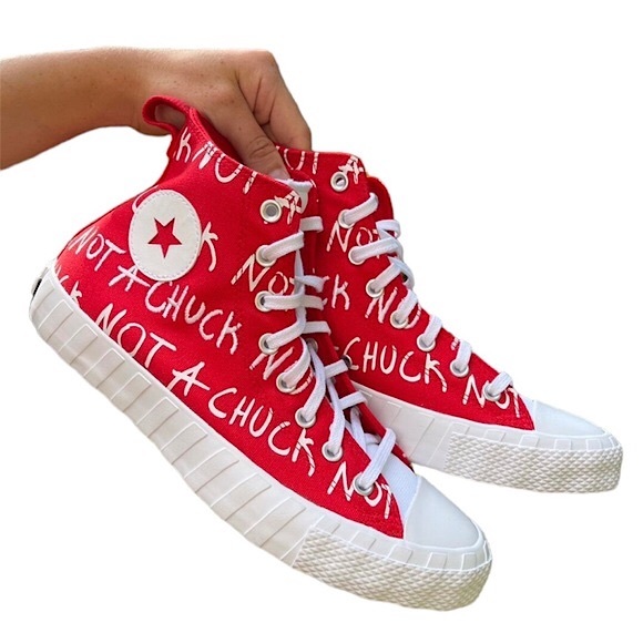 Converse | Shoes | Converse Unttl3d Hi Not A Chuck Red White Sneakers ...